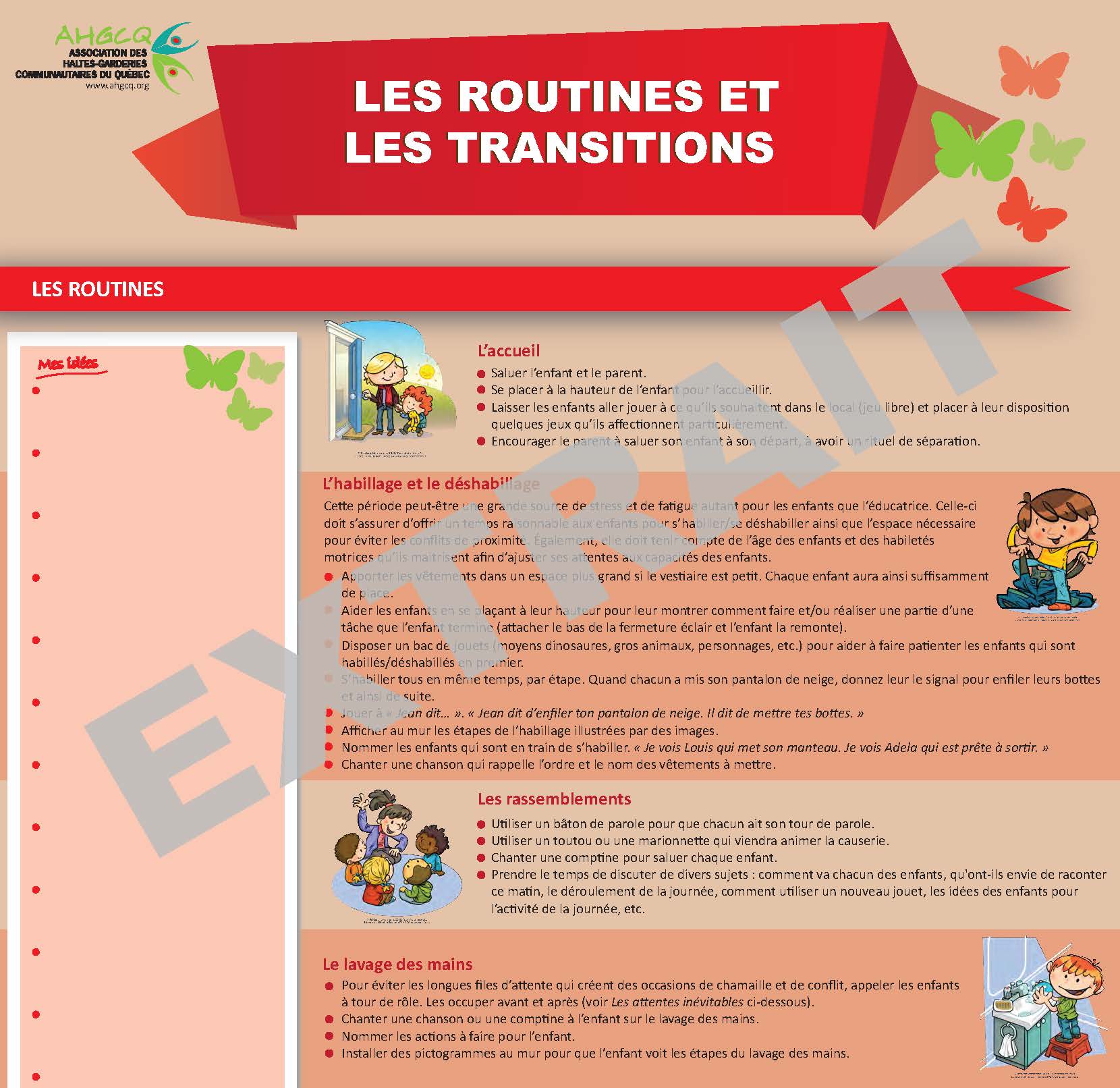 Les routines et transitions – AHGCQ